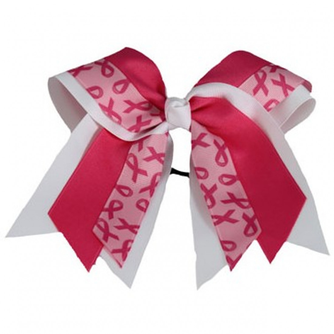 Breast Cancer Awareness Pink Ribbon Extra Large Triple Layer Hair Bow