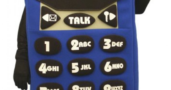 Blue Cell Phone Mascot Costume #FC105-Z B (Bodysuit not included)