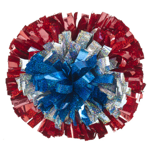 Three Color Mixed Holographic Cheerleading Pom Poms